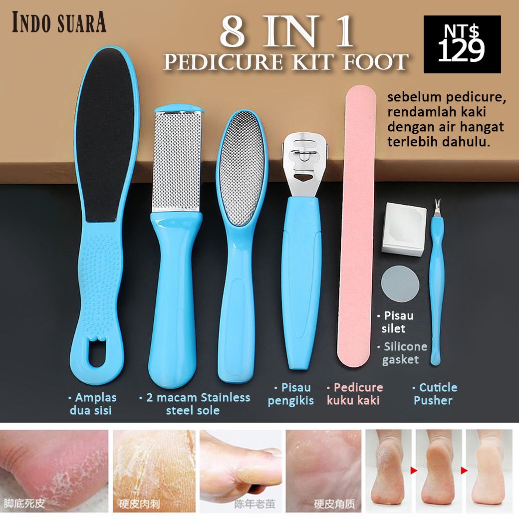 8 IN 1 PEDICURE KIT FOOT